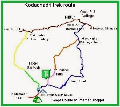 Kodachadri Route Map