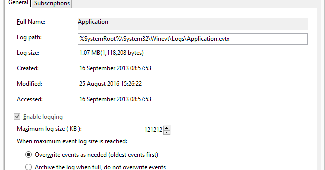 Cannot Change Event Log Size The Maximum Log Size Specified Is Not Valid It Is Too Large Or cannot-change-event-log-size-the-maximum-log-size-specified-is-not-valid-it-is-too-large-or