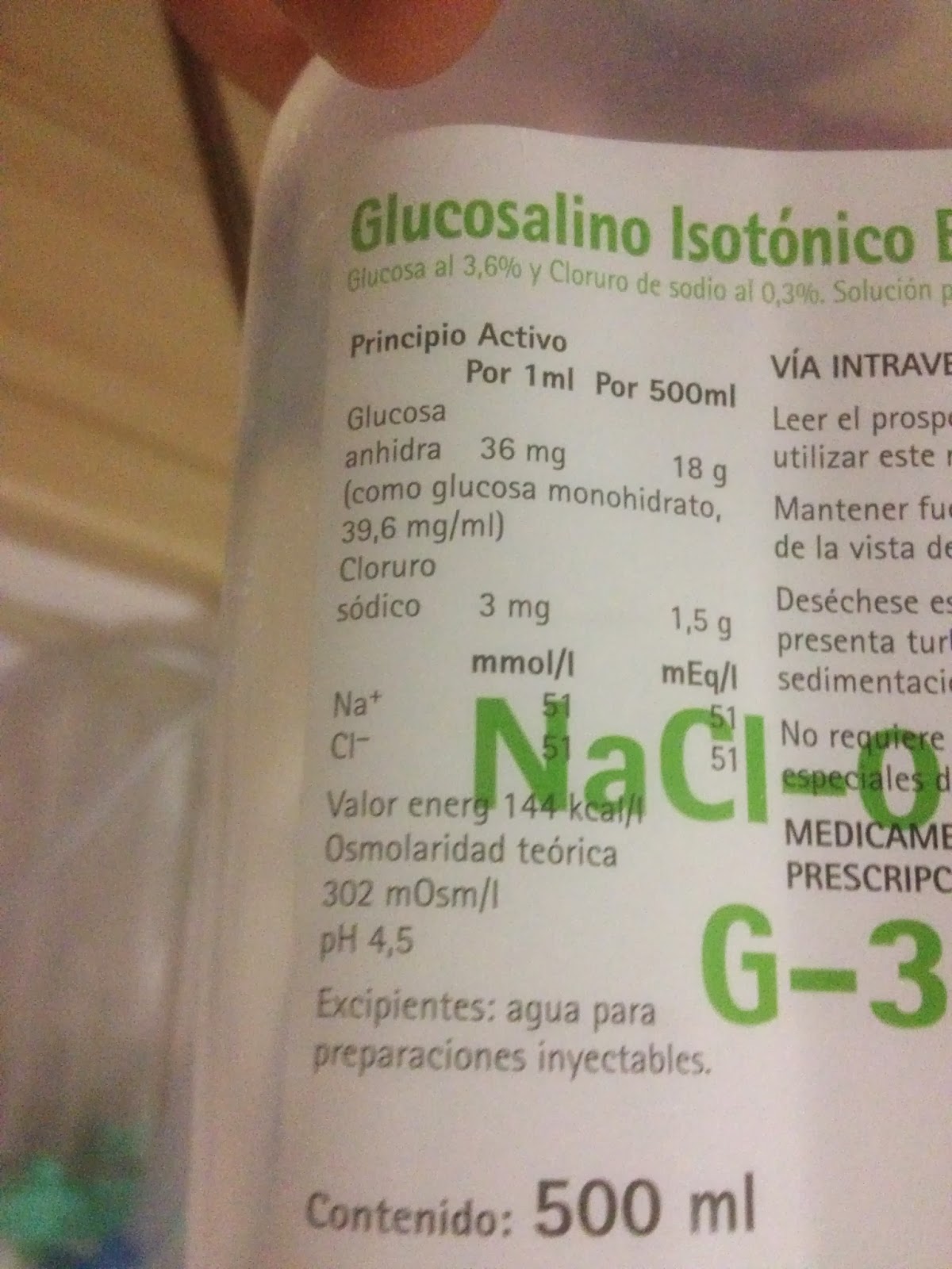 Ciencia a conciencia: Suero glucosalino isotónico: disolución con DOS solutos