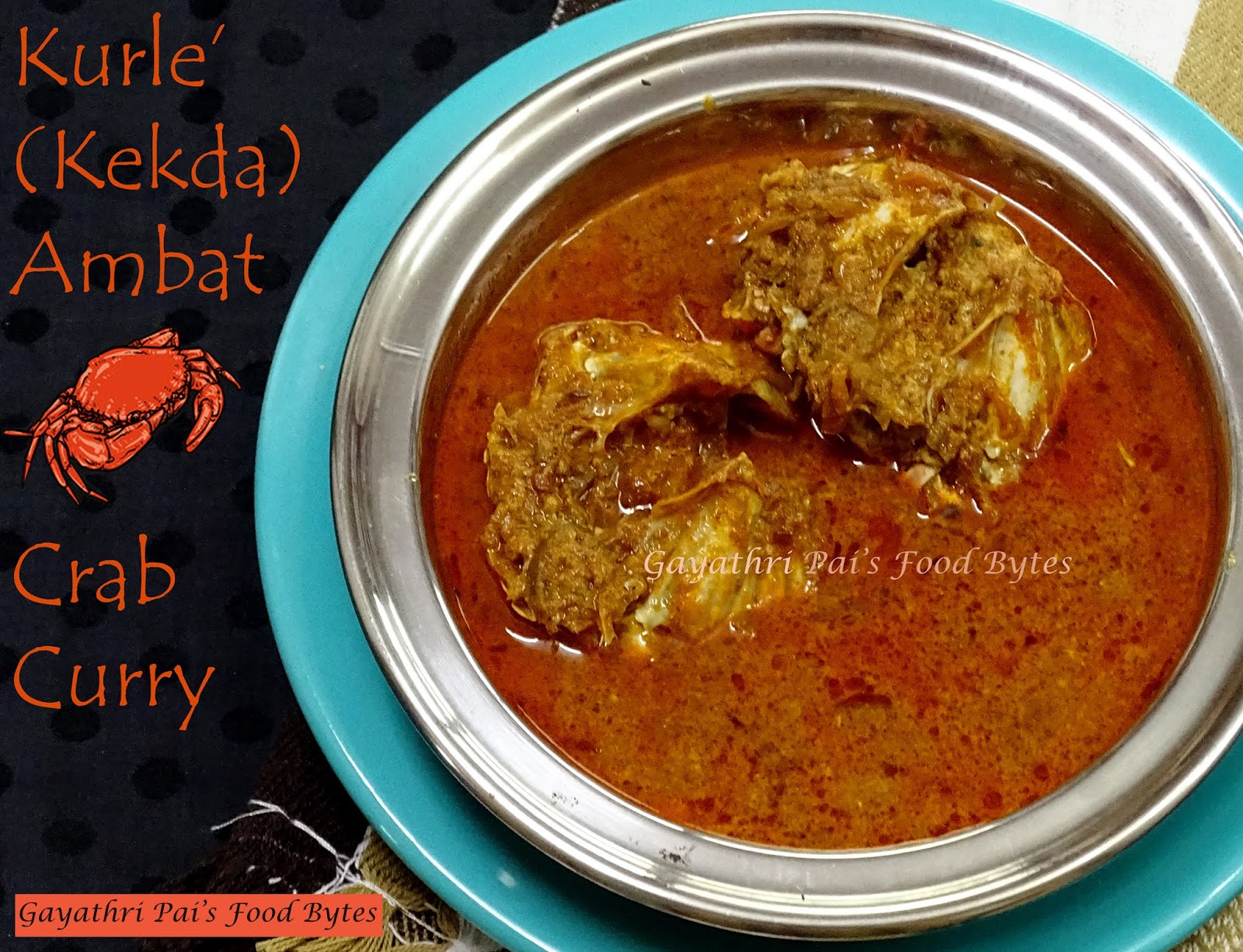 Gayathri Pai's Food Bytes: Kurle' (Kekda/Crab Shellfish) Ambat (Curry).