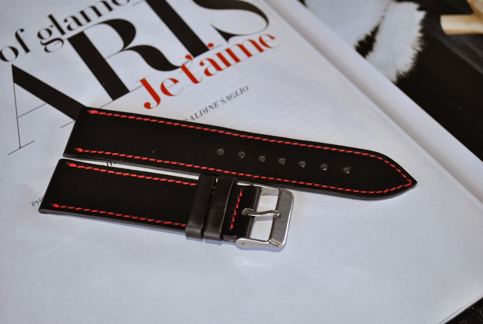 CURELE DE CEAS DIN PIELE: Curea de ceas din piele neagra, cusatura ...