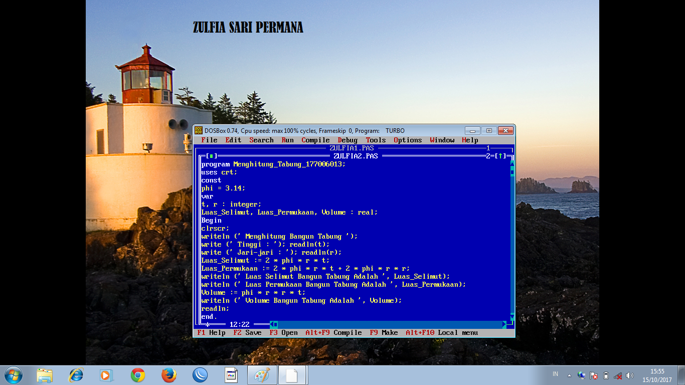 Contoh Source Code Perhitungan Bangun Ruang