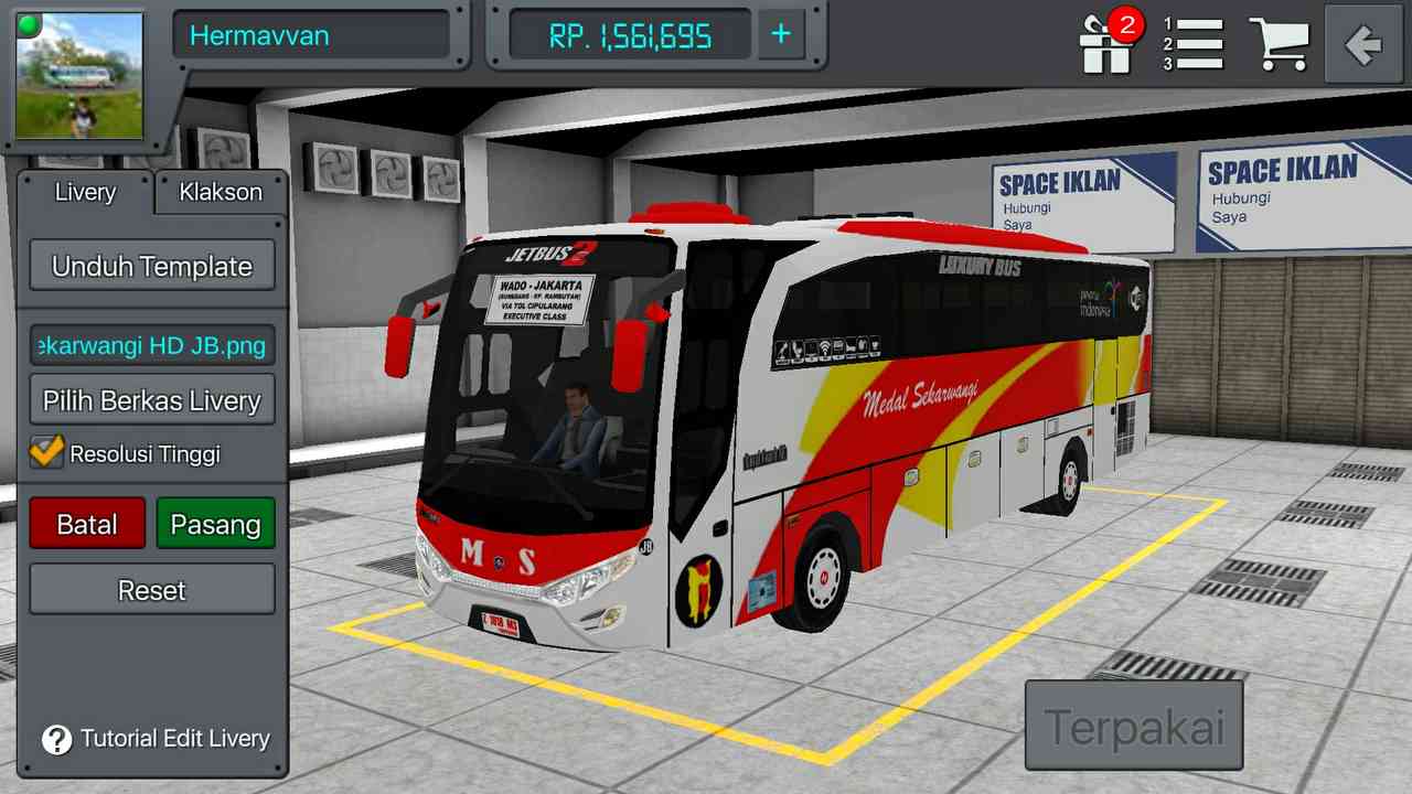 Livery Bus Medal Sekarwangi Jetbus 2 HD (Seri JB) | hermavvan blog