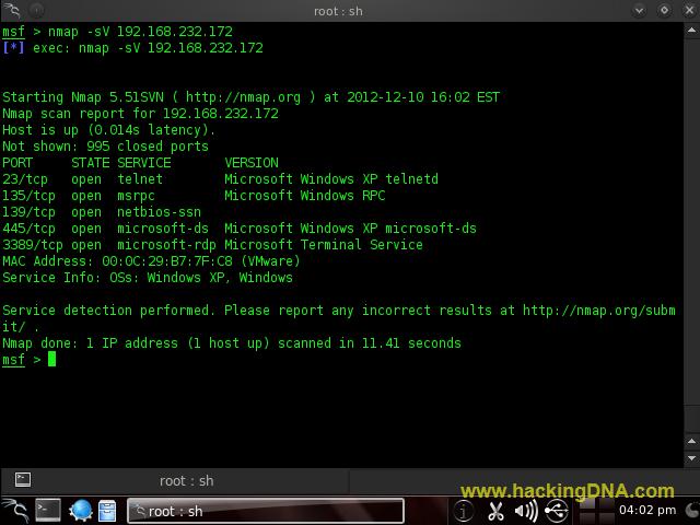 HackingDNA: msf scanning on backtrack 5