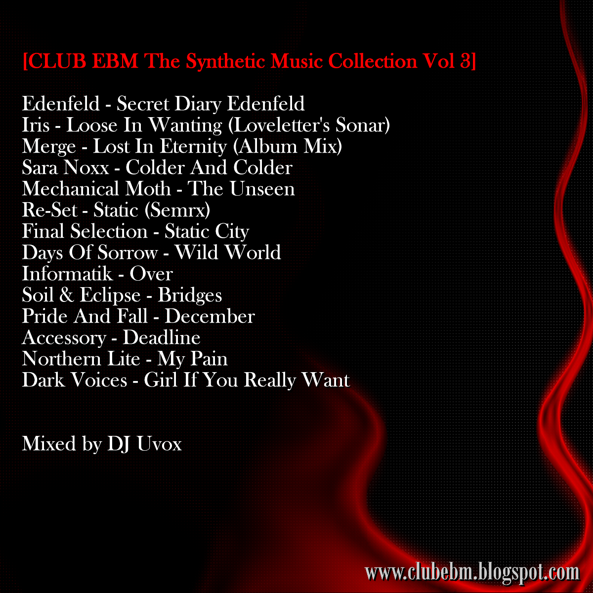 CLUB EBM: CLUB EBM BAR CCA THE SYNTHETIC MUSIC COLLECTION MIX 1,2,3
