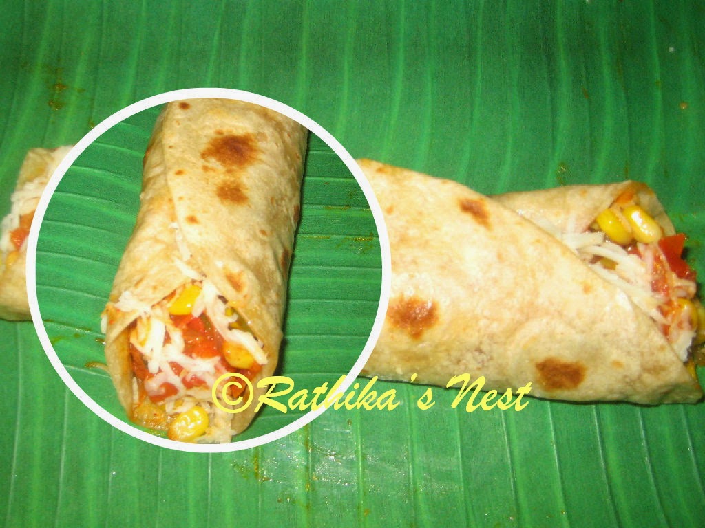 Rathika's Nest: Corn-Capsicum Wrap