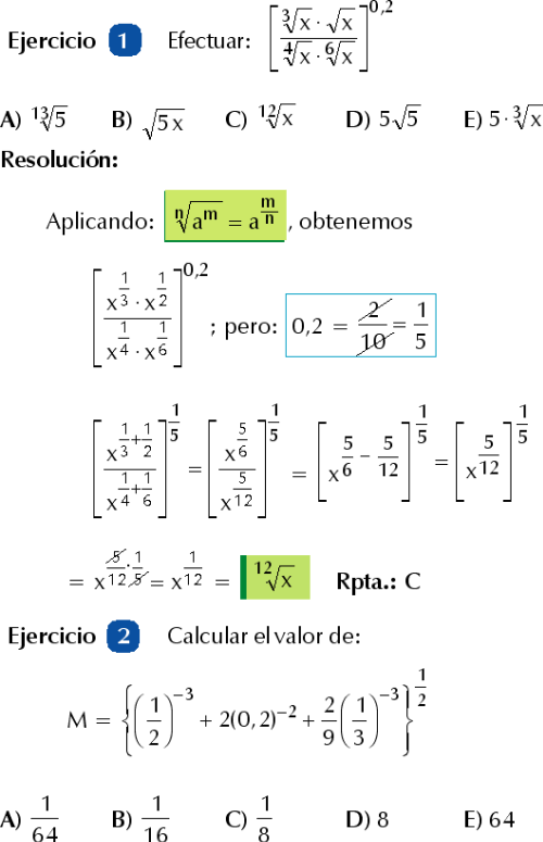 EXPONENTE FRACCIONARIO EJEMPLOS Y EJERCICIOS RESUELTOS DE EXPONENTES ...