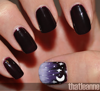 thatleanne: Purple Starry Nights nail art tutorial!