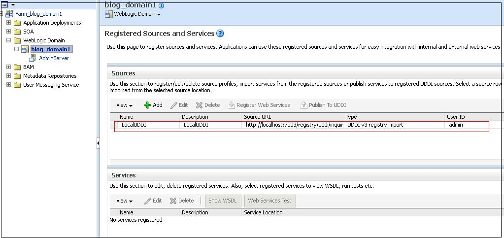 Publishing the SOA composite services to Oracle Service Registry through EM console in Oracle ...