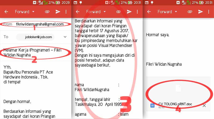 Contoh Surat Lamaran Kerja Via Email Secara Resmi yang Menarik Baik dan ...