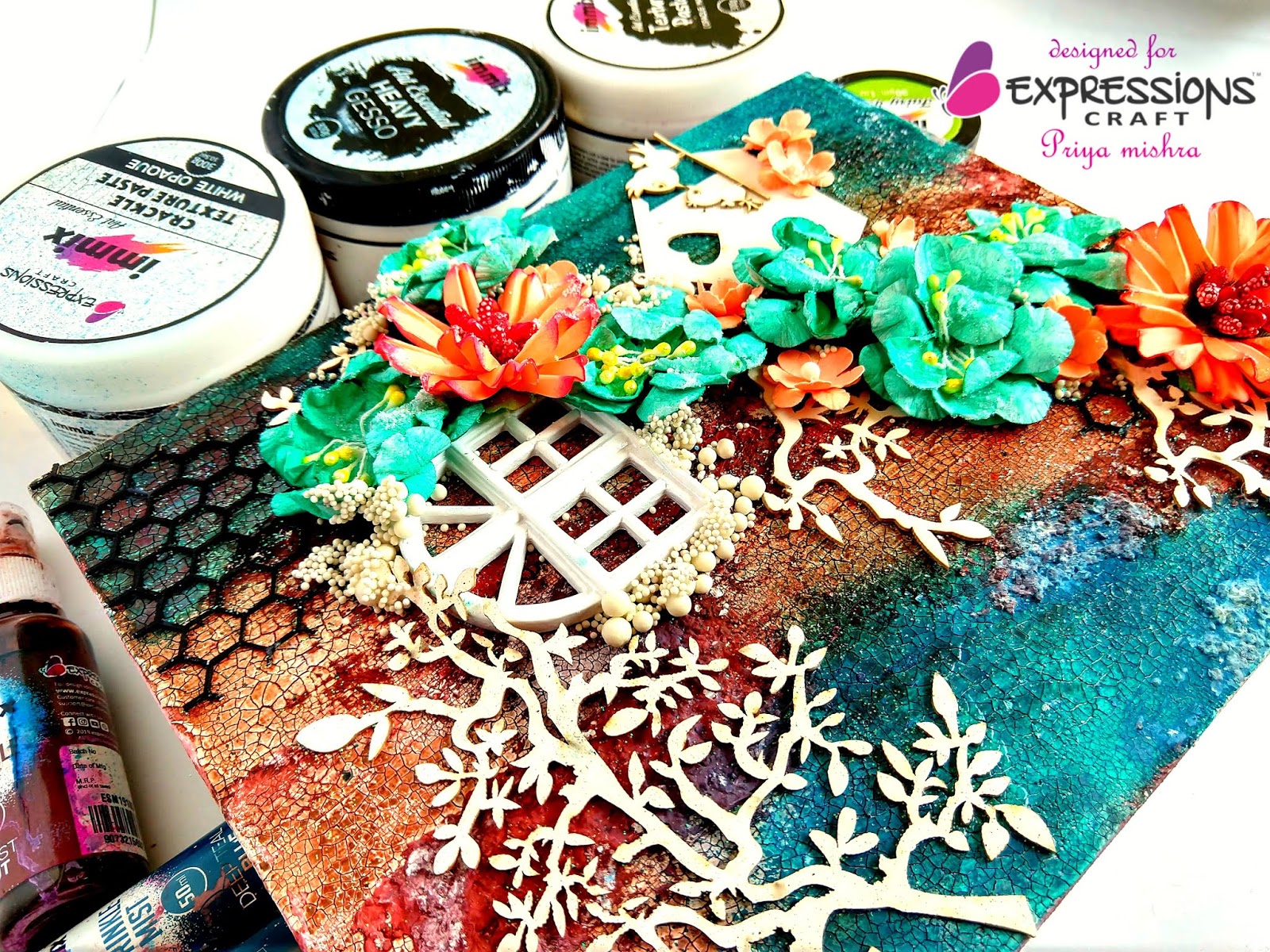 Priya Mishra Blog: Mixed Media Canvas for Expressions Craft