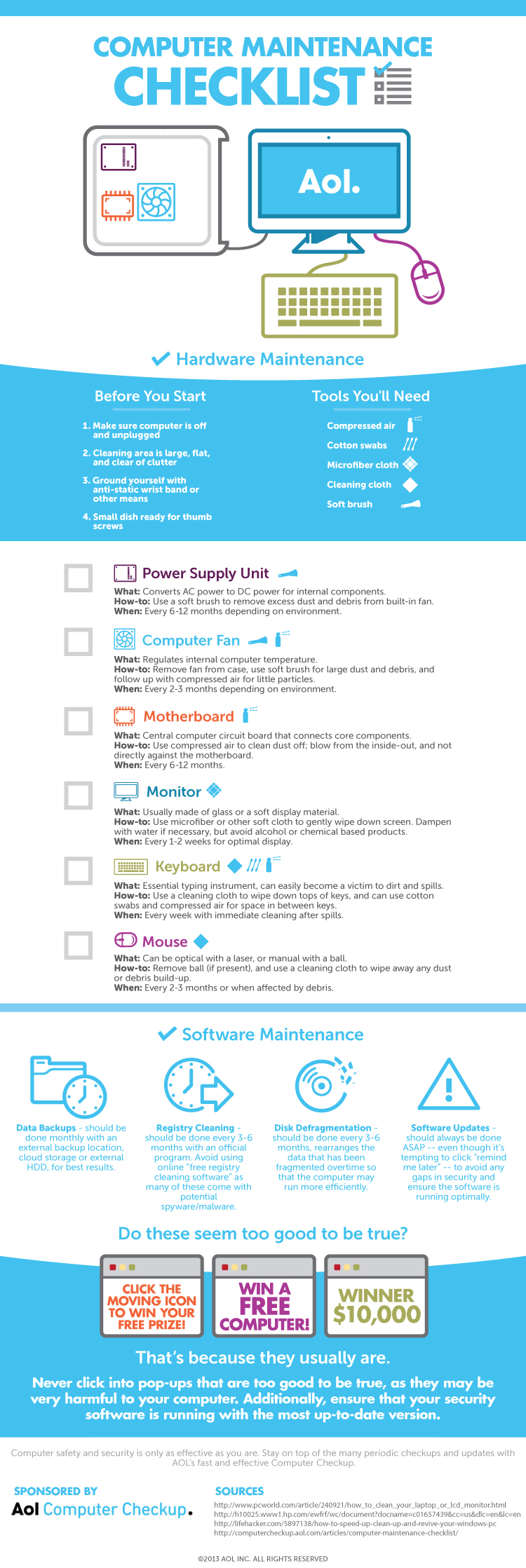 Computer Maintenance Checklist - #Infographic