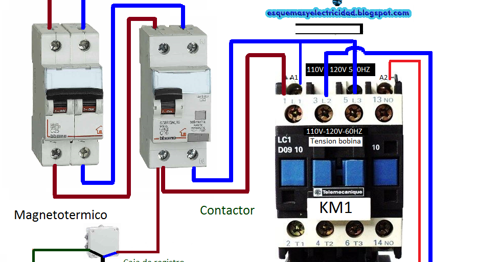 Esquemas eléctricos: Esquema motor bomba contactor y relé térmico