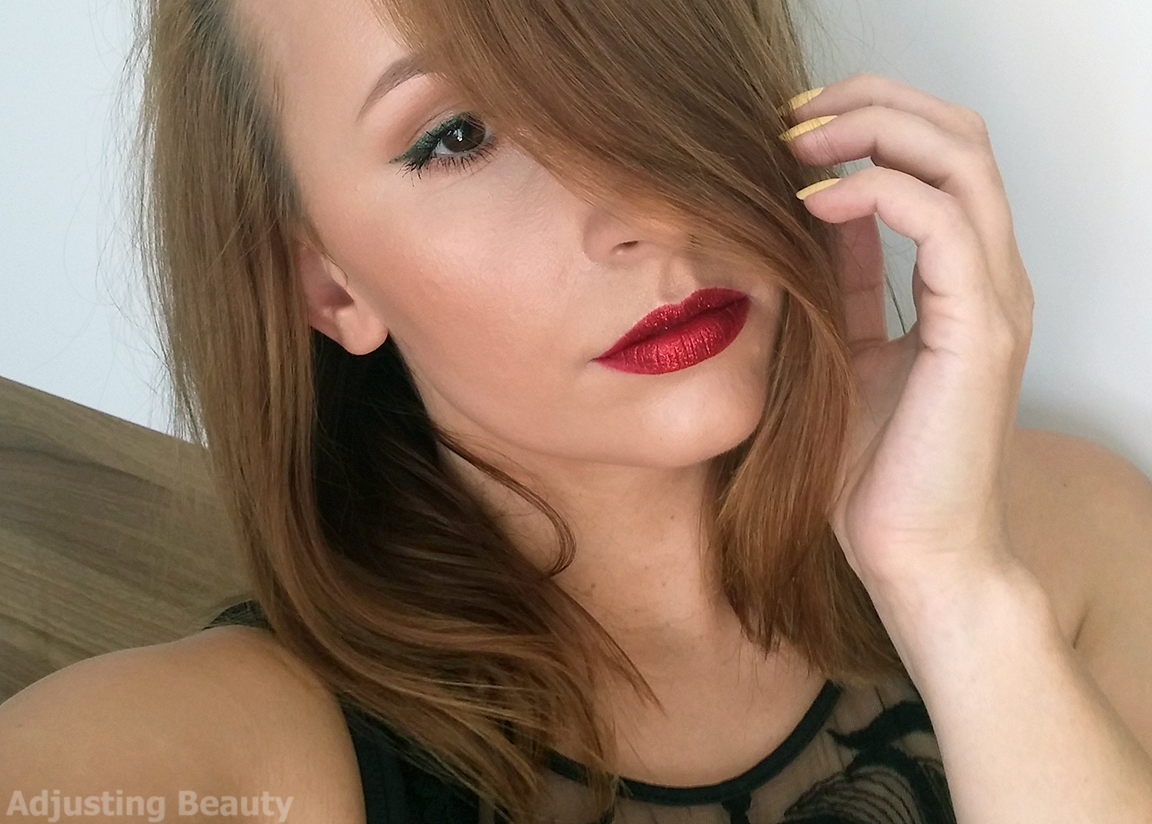 Red Glitter Lips - Adjusting Beauty