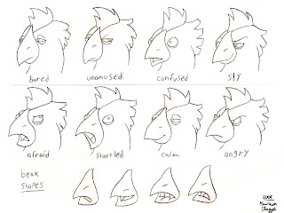 The Art of Maureen Skaggs: Bird Expression Sheet