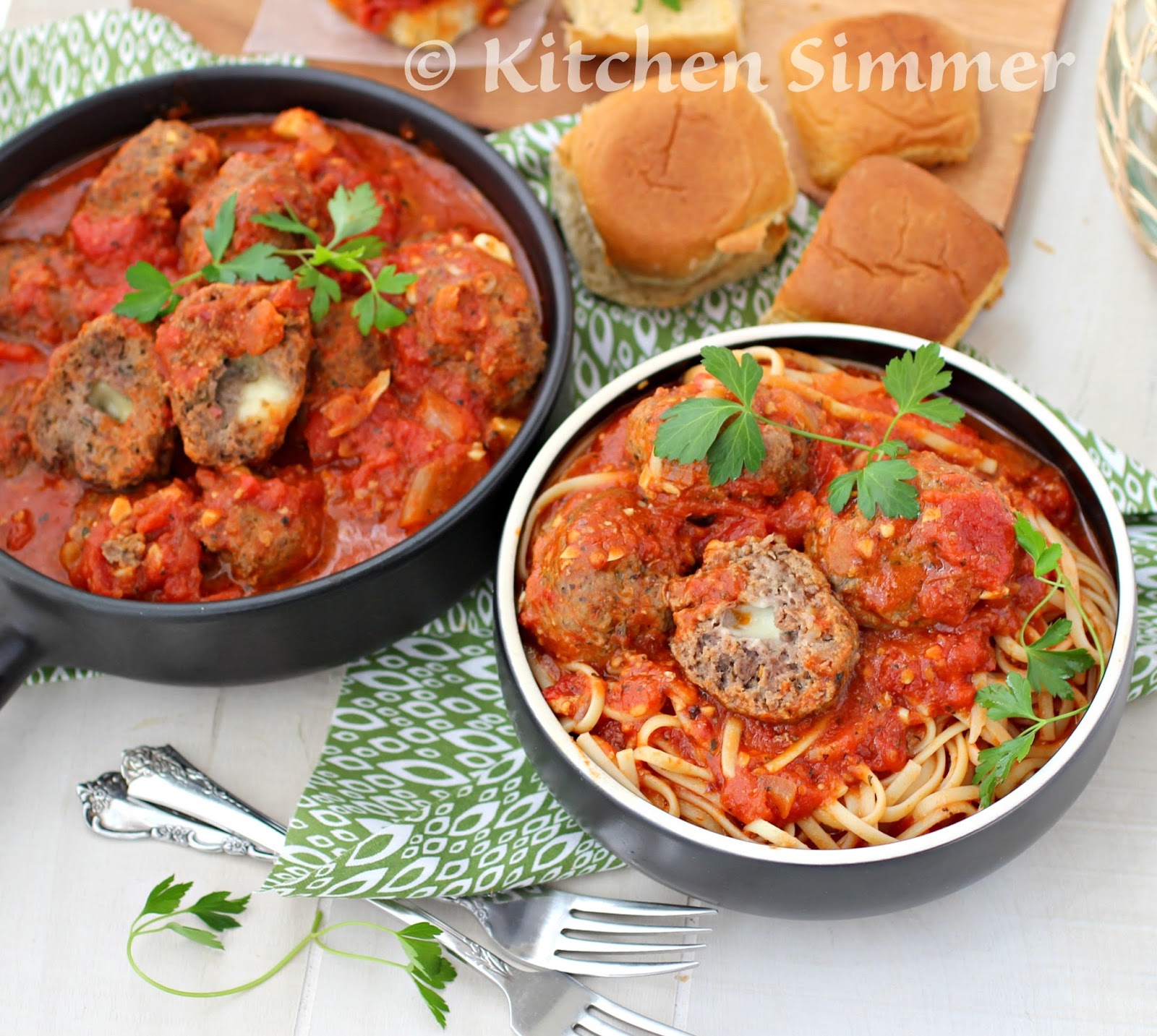 Kitchen Simmer: Mozzarella Stuffed Meatballs