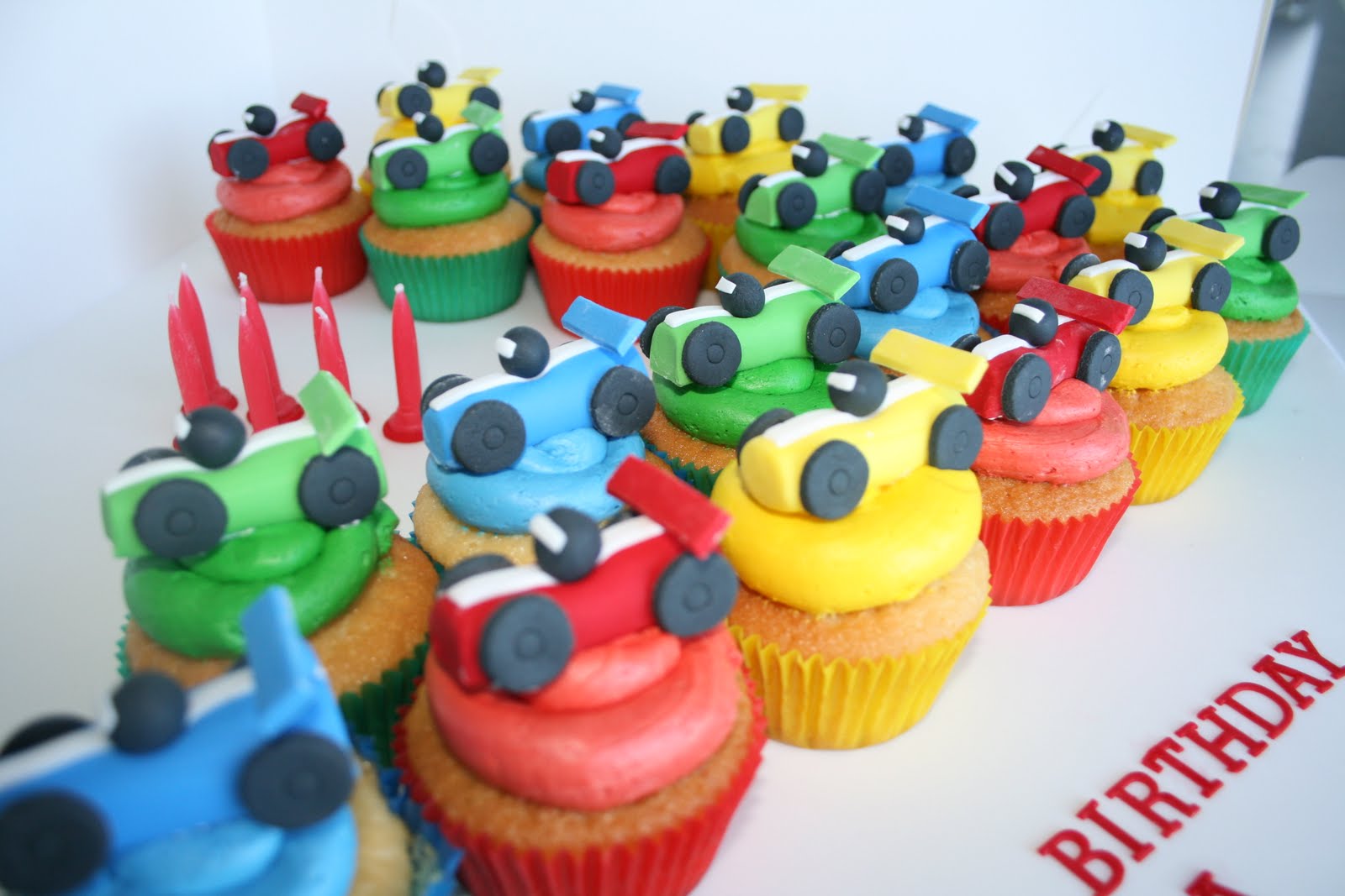 Baked By Design: Racing Car Cupcakes