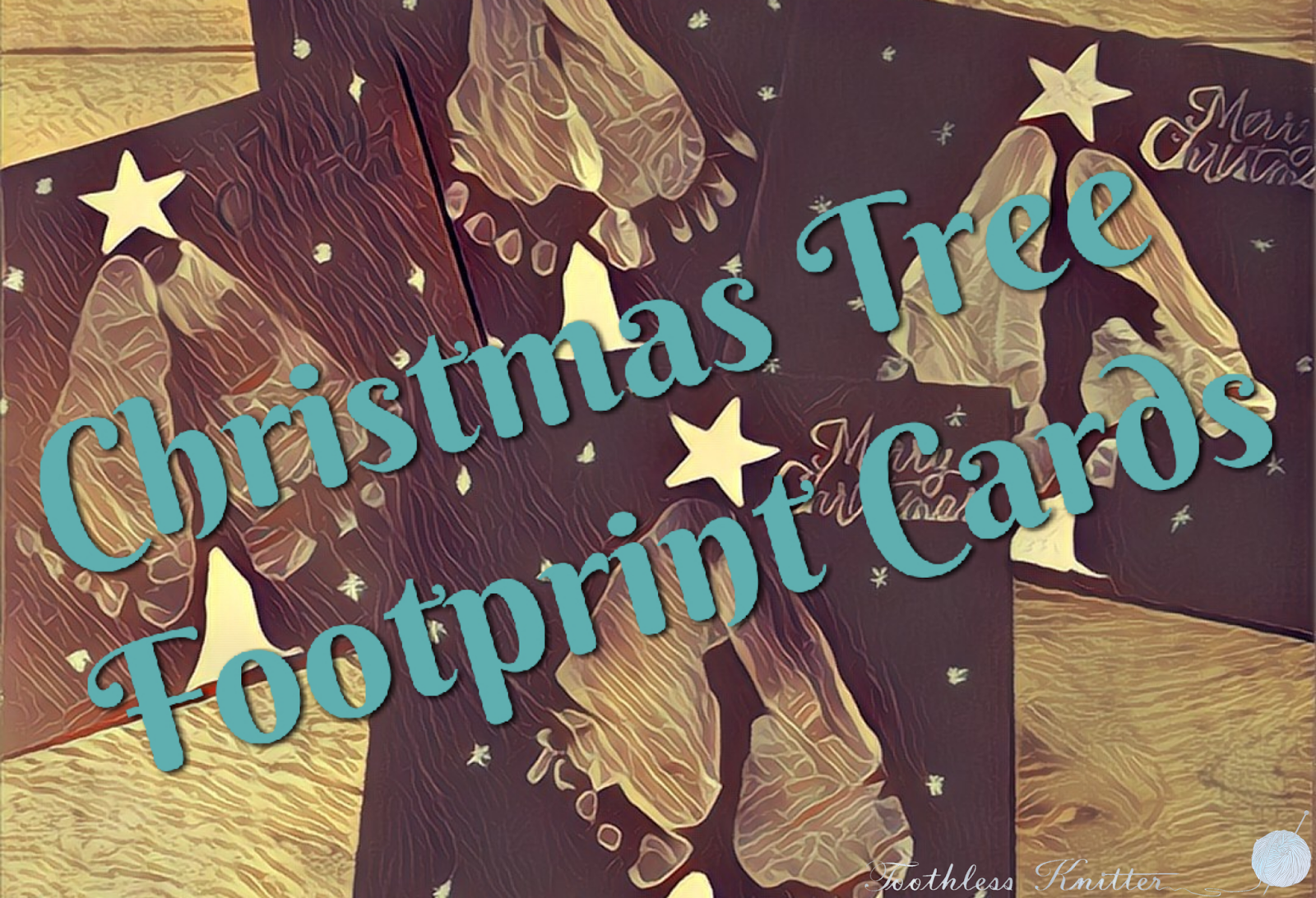 Toothless Knitter: White Christmas Tree Footprint Cards