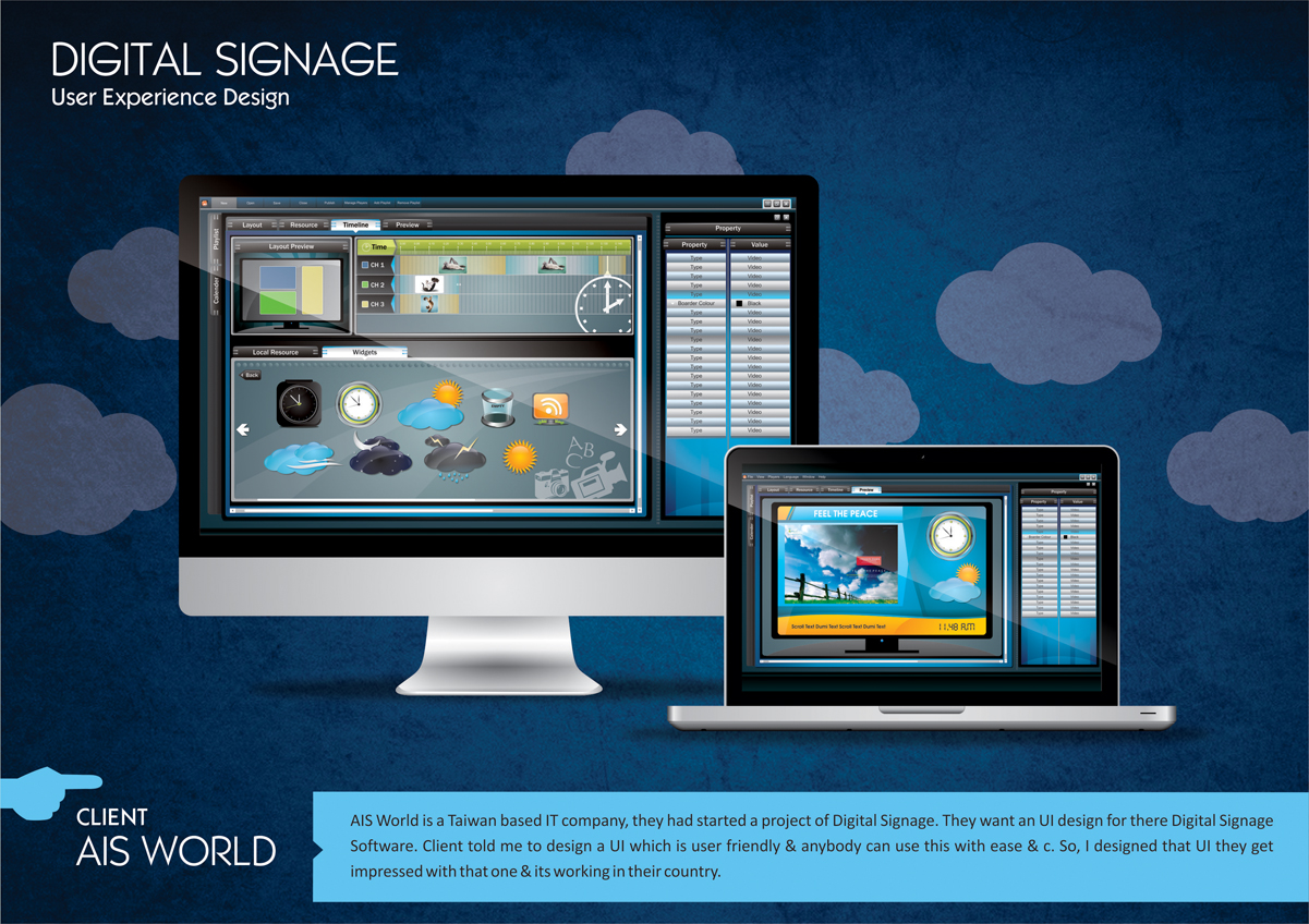 My Creations: Digital Signage UI Design