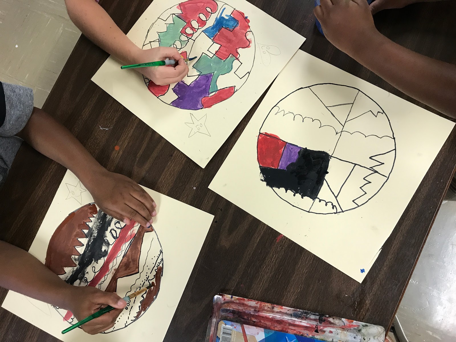 Elements of the Art Room: 2nd grade Line Paintings Inspired by The Dot