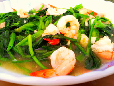 Stir Fried Pocai With Prawns - Simply Food Recipes