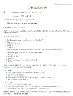 3-6 Free Resources: Calculator Fun