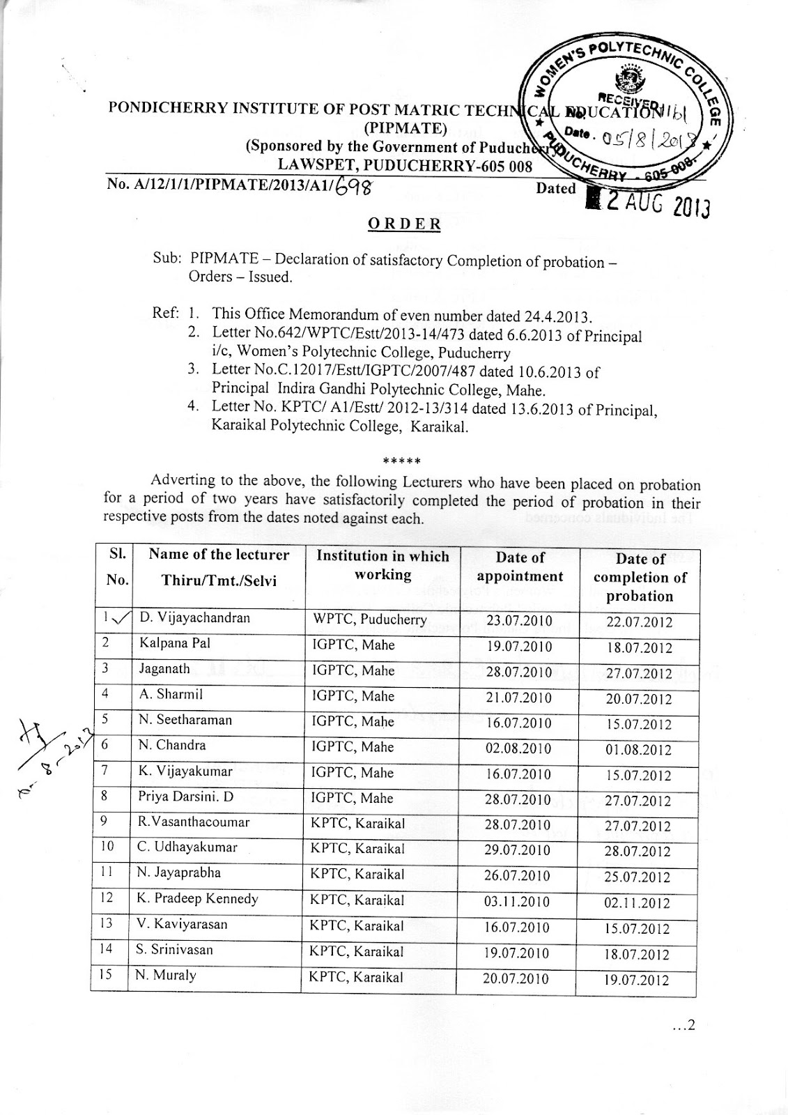 PIPMATE TEACHING STAFF ASSOCIATION