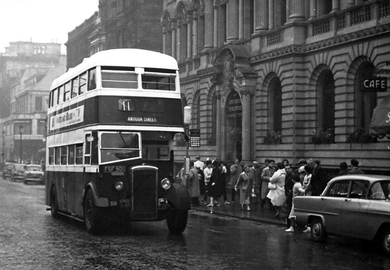 Tour Scotland: Old Photograph Double Decker Bus Antigua Street ...