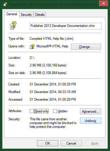 CHM file isn't working on Windows - extramaster
