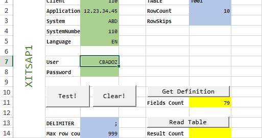 Excel & Word SAP tools: XITSAP1 - Excel SAP table extractor