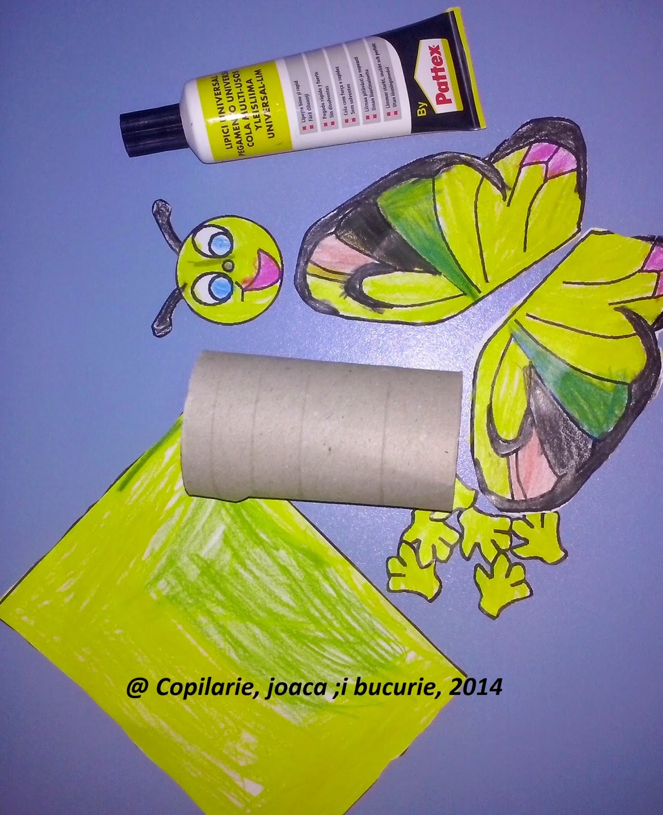 COPILĂRIE, JOACĂ ŞI BUCURIE: Fluture din sul de hârtie igienică