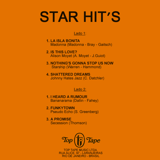 Star Hit's (1987) ~ Discos bolicheros de los 80 y 90