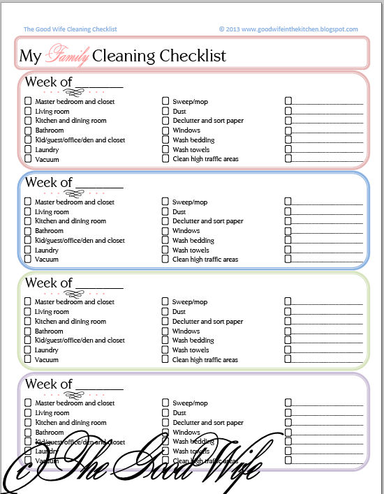 The Good Wife: New Cleaning Printables and COUPON