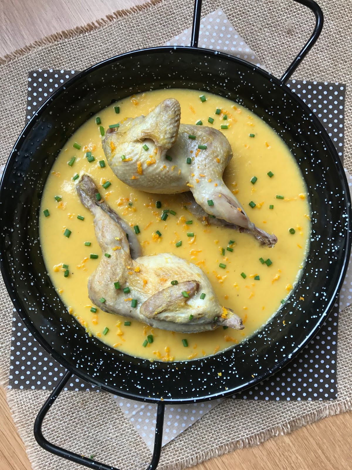 Codornices en salsa de mandarina. Reto CocinArte