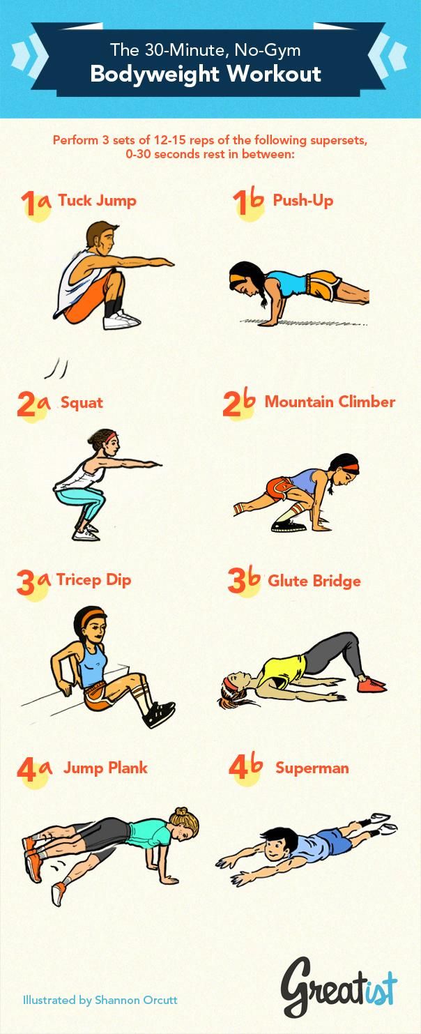 5 Workout Infographics For You To Exercise At Home On Weekdays