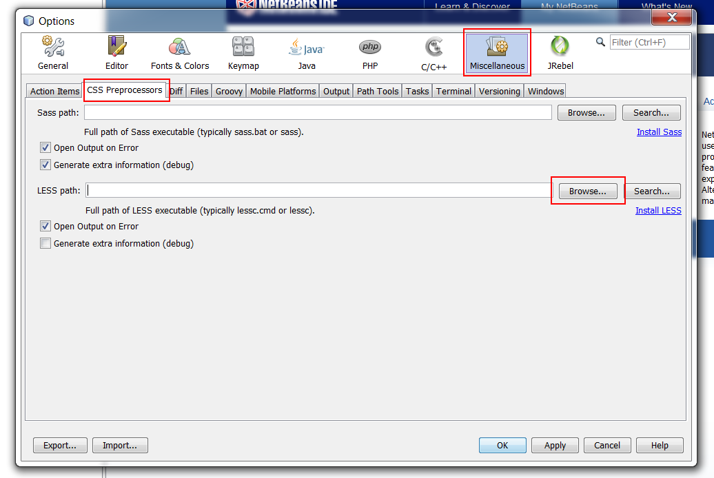 Nascent การใช้ Netbeans Ide Version 7 4 ขึ้นไป Compile Less Css