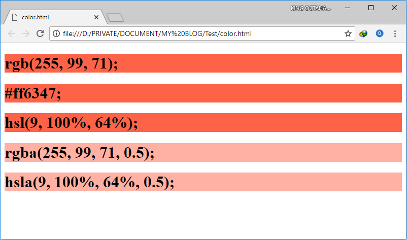 Belajar HTML Part 11 - Menambahkan Warna (Color) di HTML - king-octahasan