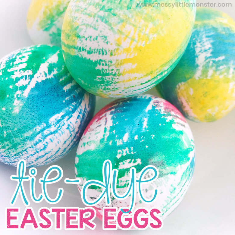 Tie Dye Easter Eggs - Messy Little Monster