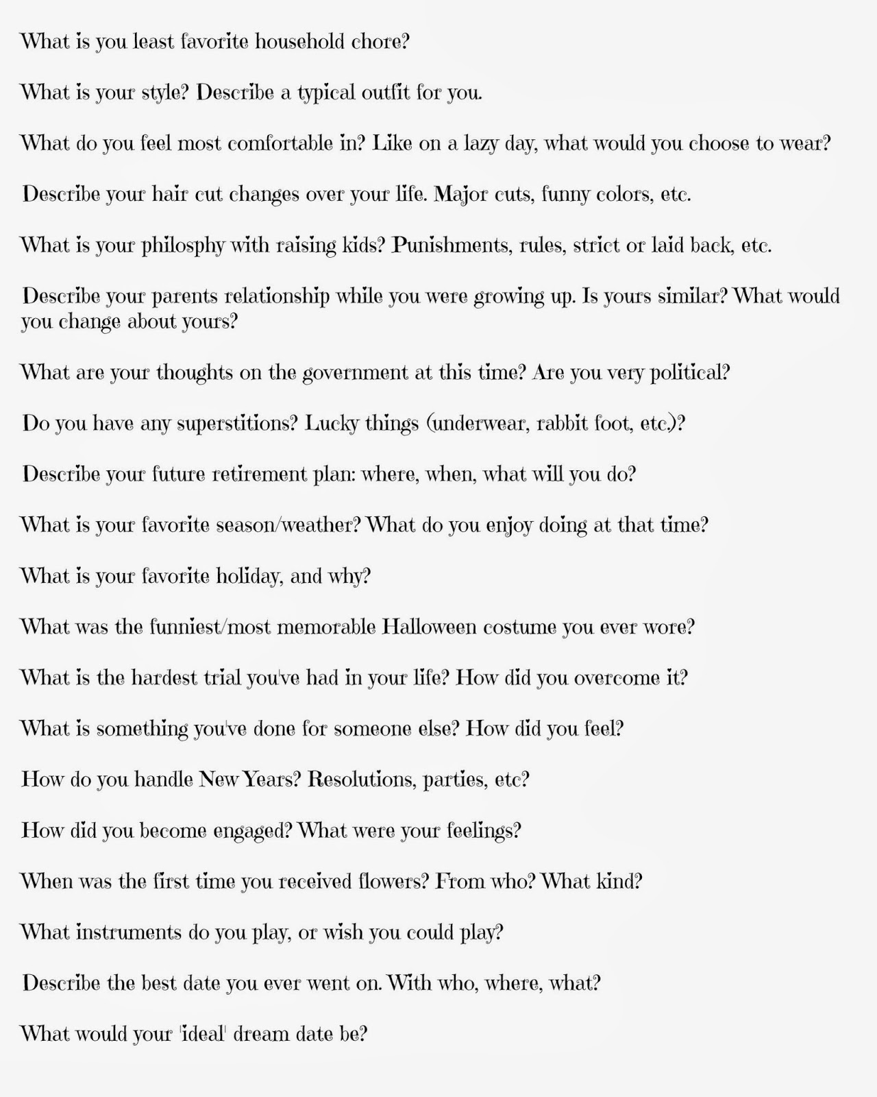 100 Journal Questions