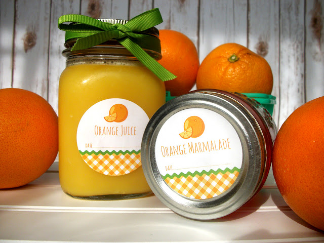 Colorful Adhesive Canning Jar Labels: Lemon Preserves & Orange ...