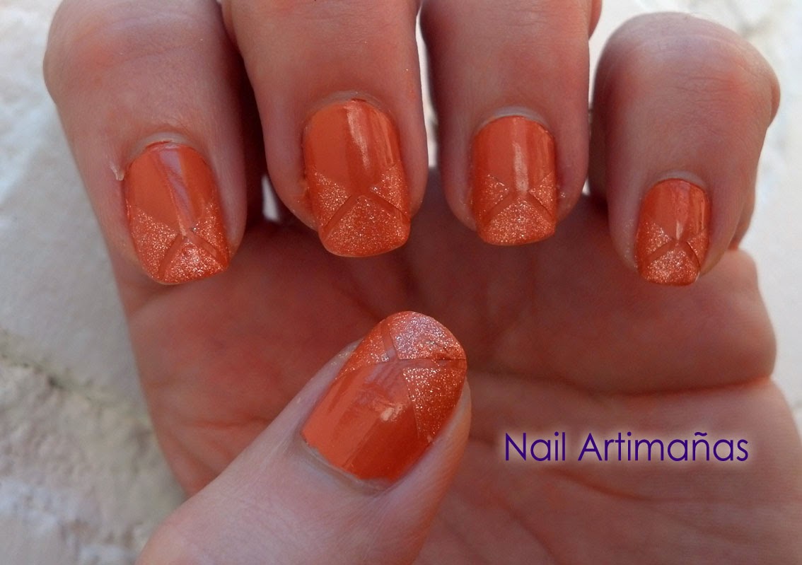 nail artimañas: Manicura Discreta: Texturas en Naranja