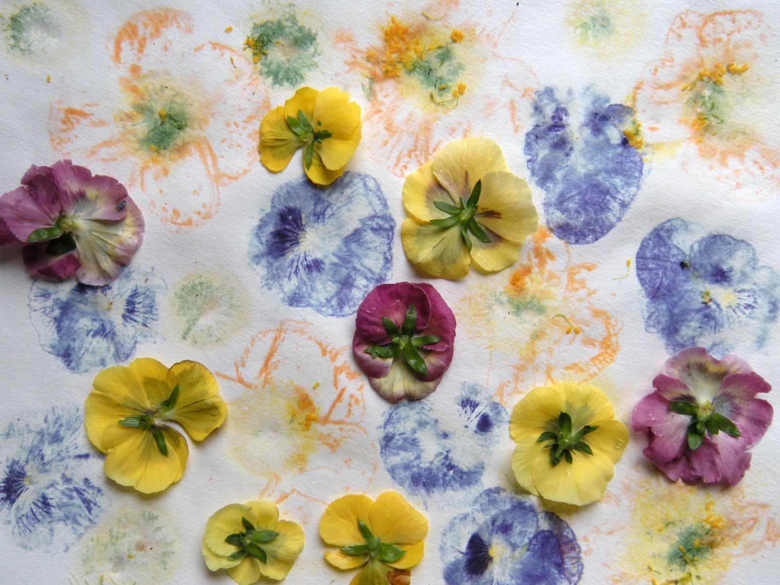 art in red wagons: flower prints