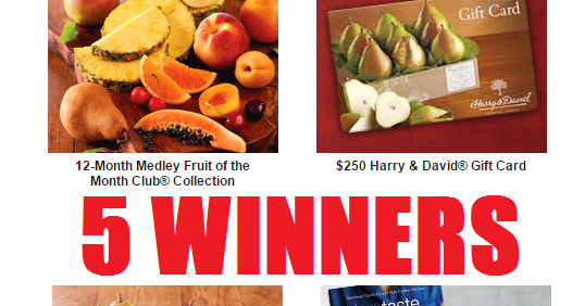 Harry and David Fruits Prize Pack Giveaway - 5 Winners Win a $250 Harry ...