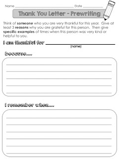 Thank You Letter Lesson - A Classroom For All Seasons