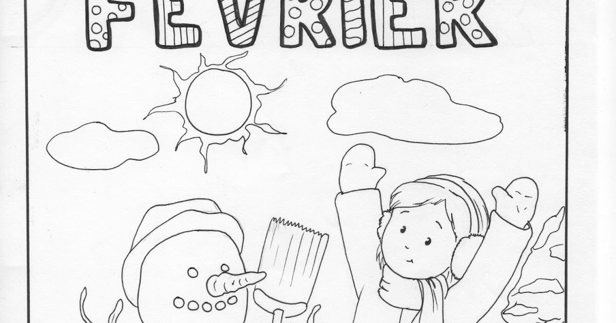 BIBOUCHE EN CLASSE : calendrier du mois de février et coloriage du mois