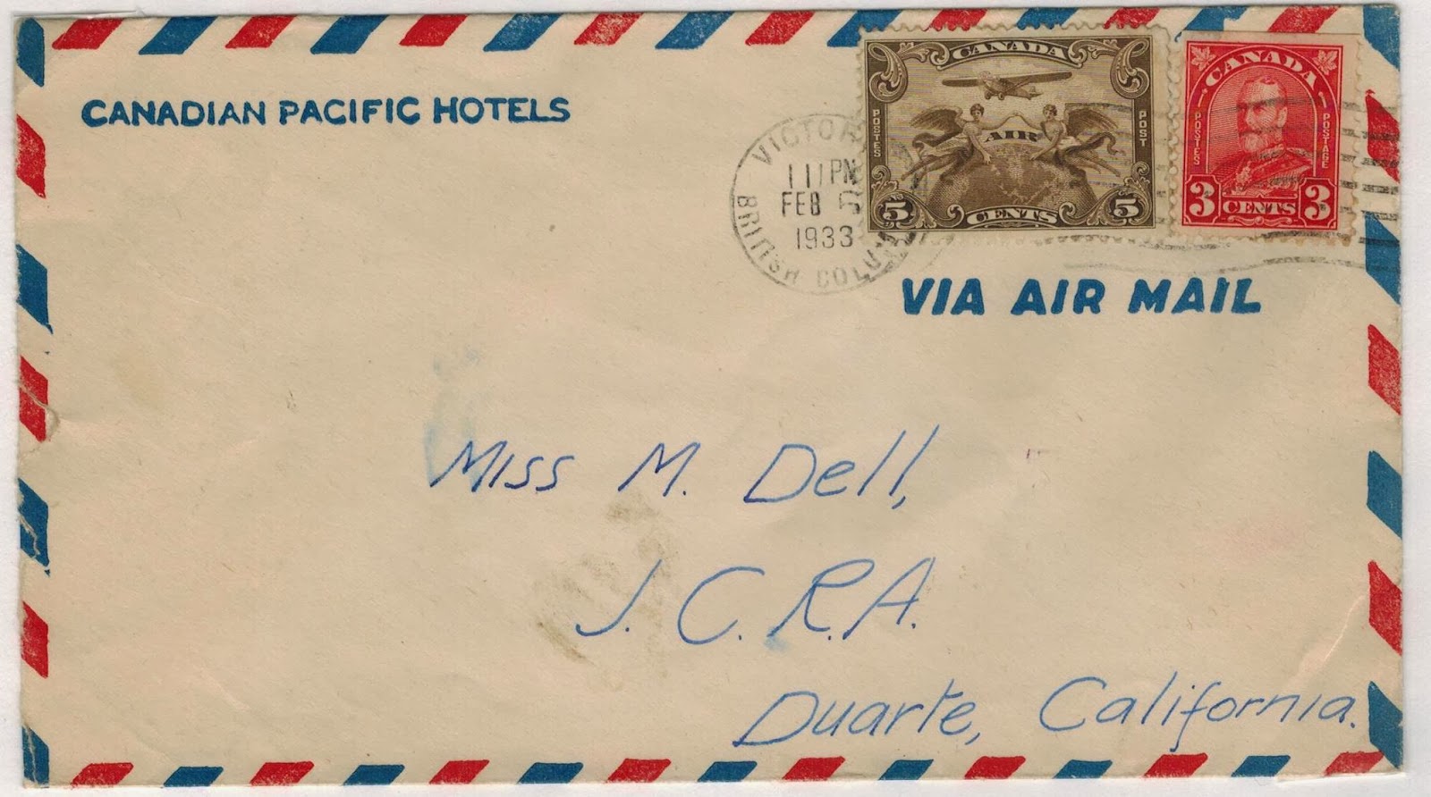 Postal History Corner: Air Mail Letter Rates from Canada to the United ...