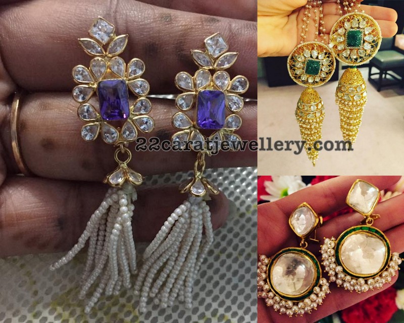 Extraordinary Kundan Diamond Earrings - Jewellery Designs