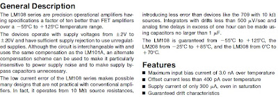 Electronics Technology: LM108, LM208, LM308 Operational Amplifiers