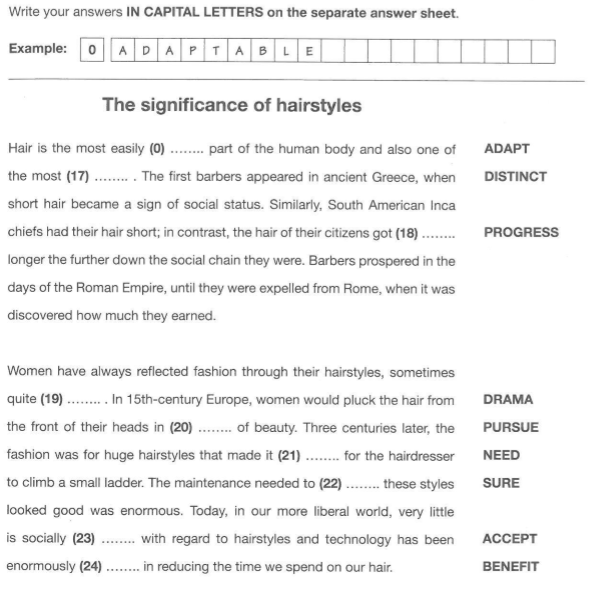 Let's Learn English: CAE Use of English PART 3