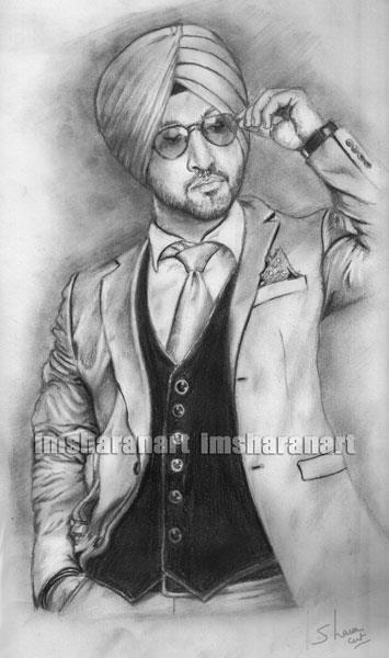 Latest Pencil Drawing of Diljit Dosanjh ~ Video On Demand